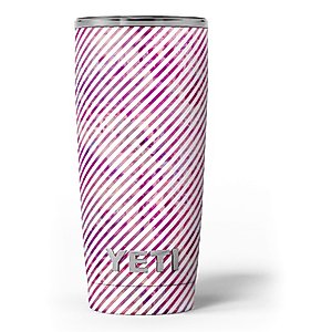 Design Skinz Slanted White Lines Over Multicolored Clouds - Skin Decal Vinyl Wrap Kit Compatible with The Yeti Rambler Cooler Tumbler Cups