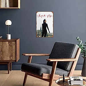 Irma Vep Movie Poster Creative Tin Sign Metal Sign Retro Wall Decor for Home Gate Garden Bars Restaurants Cafes Office Store Pubs Club Sign Gift 12 X 8 INCH Plaque Tin Sign