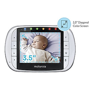 Motorola MBP36S Remote Wireless Video Baby Monitor with 3.5-Inch Color LCD Screen, Remote Camera Pan, Tilt, and Zoom
