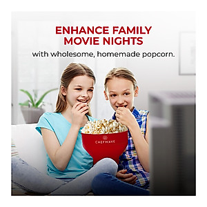 Chefwave Silicone Popcorn Popper (Red) - Reusable, Collapsible Microwave Popcorn Bowl - Dishwasher Safe
