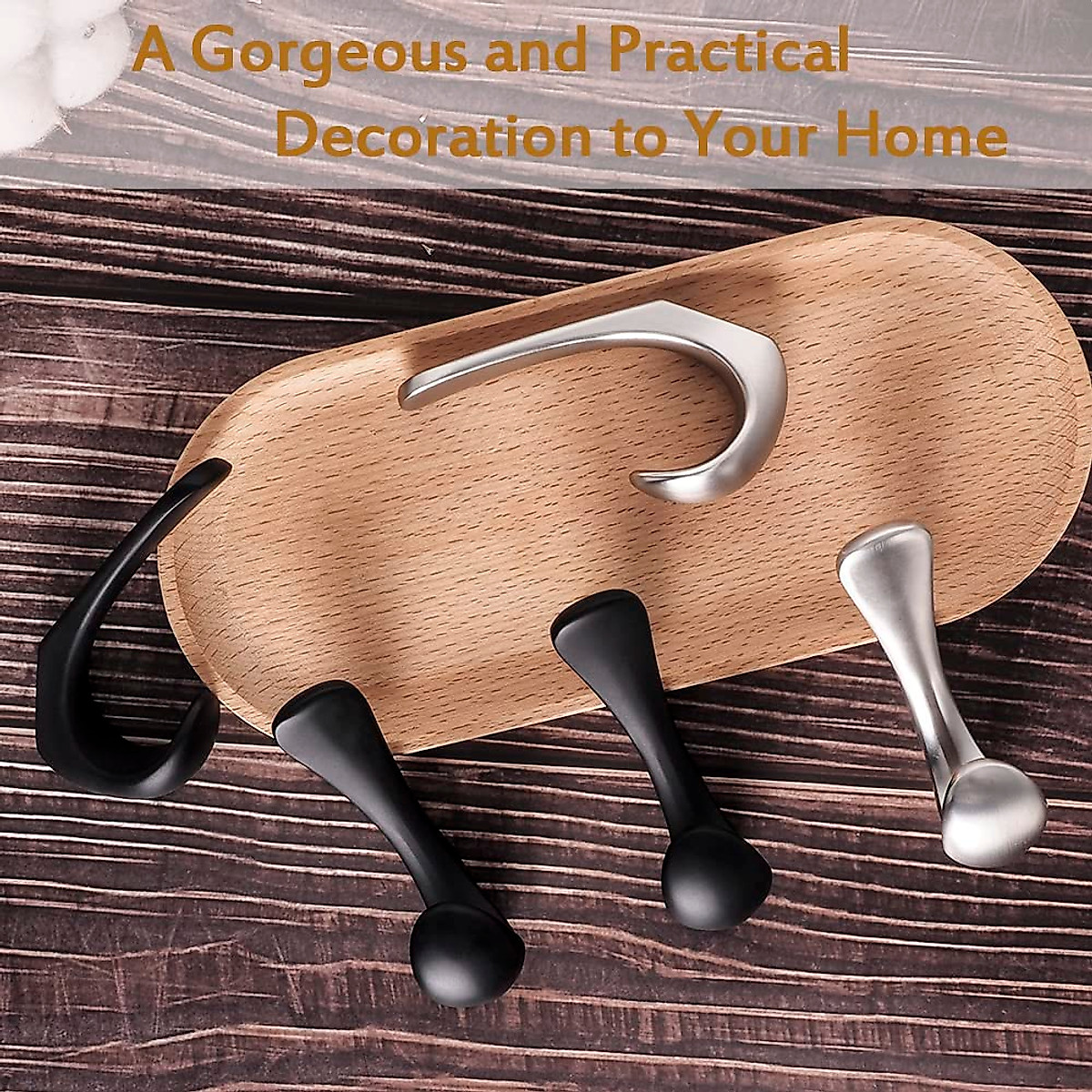 Metaliby 4 Pack Towel Hooks for Bathrooms Wall Mounted, Brushed Nickel Bathroom Hooks for Towels, Robe & Towel Hook for Wall, Modern Wall Hook Bath Towel Hook