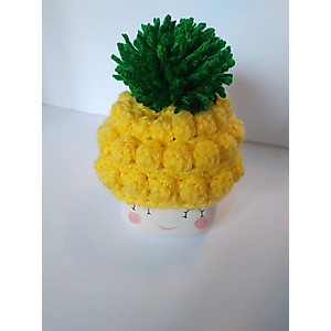 Tiered Tray Marshmallow Mug Hats Toppers - Pina Colada Pineapple & Coconut Set of 2 for 2.75x2.75 inch Marshmallow Mugs Summer Collection