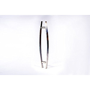 18 Inch Square Rectangle Flat Shape Stainless Steel Modern Contemporary Entry Door Handle Bar Ladder Pull Shower Glass Sliding Barn Door Interior Exterior Door Pull Push Brushed Nickel Satin Finish