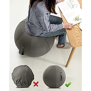 LuiYninhuoJin Exercise Ball Chairs Cover, For Yoga Ball Office Chair, stability Ball, Birth Ball For Pregnancy And Labor, Pilates Ring Office, Dorm, And Home (Does Not Contain The Ball), Gray, 75CM