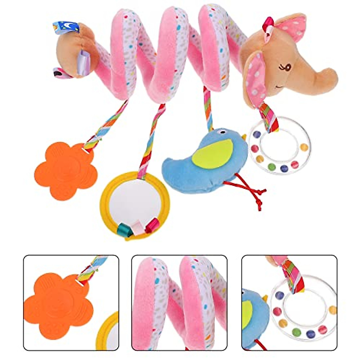 ibasenice Early Decor Toys Animals Plush Mobile Pendant Spiral Sters Cart Theme Car Carriage Baby Funny Crib Multi-Functional Kids Ster Shape Bed Worm Educational Around for Doll Girls