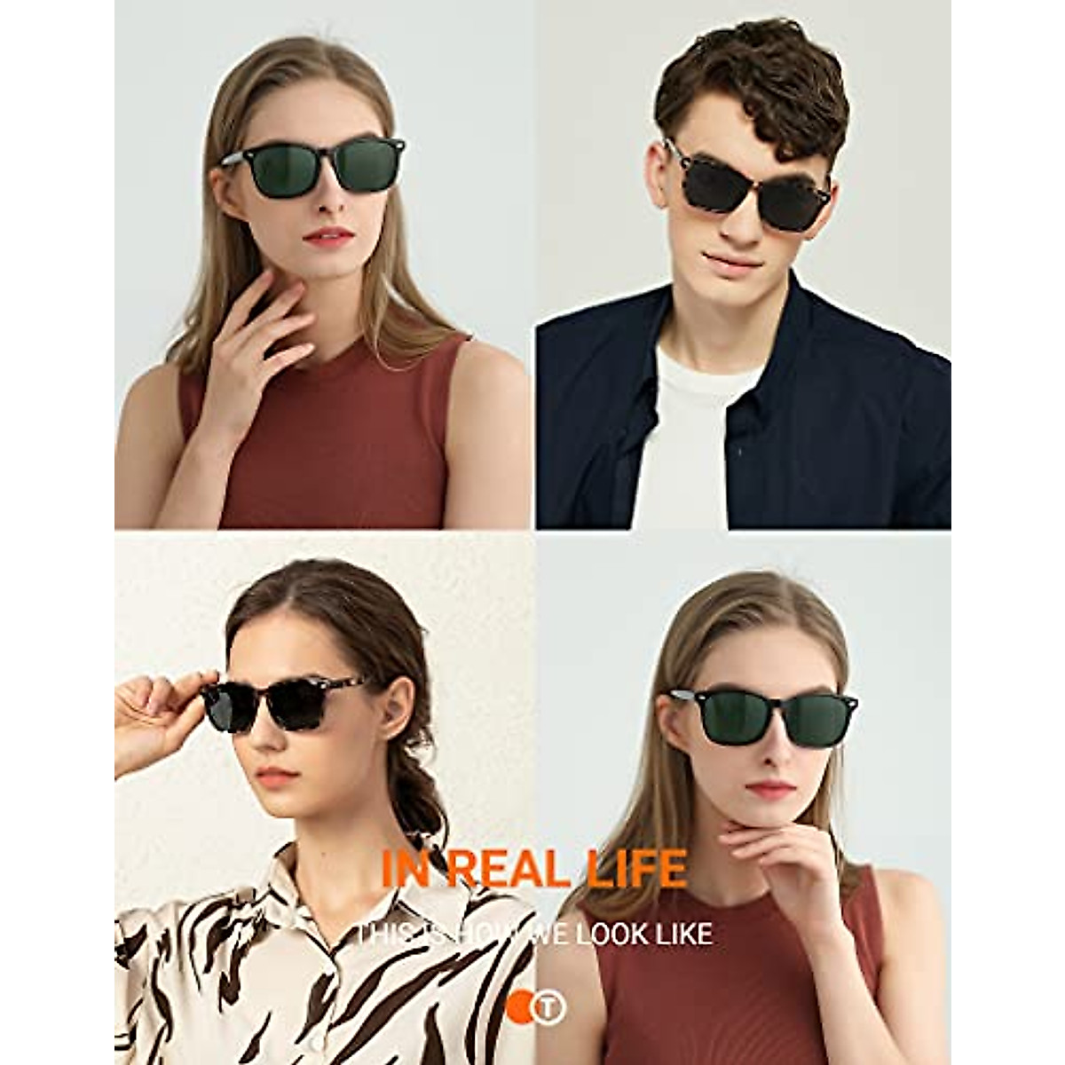 TIJN Polarized Sunglasses for Women Men Classic Trendy Stylish Sun Glasses 100% UV Protection