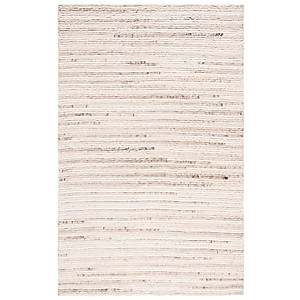 Safavieh Casablanca Collection 3' x 5' Beige/Ivory CSB793B Handmade Stripe Wool 0.8-inch Thick Area Rug