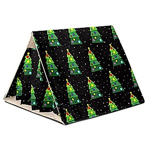 Y-DSIWX Guinea Pig House Bed, Rabbit Large Hideout, Small Animals Nest Hamster Cage Habitats Green Seamless Christmas Tree