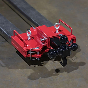 Titan Attachments Dual Clamp On Forklift 2" Hitch Receiver, Pallet Fork Blade Insert, Fork Mounted Trailer Towing Adapter, 6500 LB Towing Capacity, Easy to Install, Move Trailers, Campers, Boats