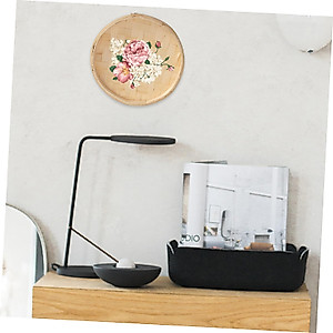 JEWEDECO Desk Topper 3pcs Bamboo Dustpan Wicker Bamboo Sieve Tablescape Decor