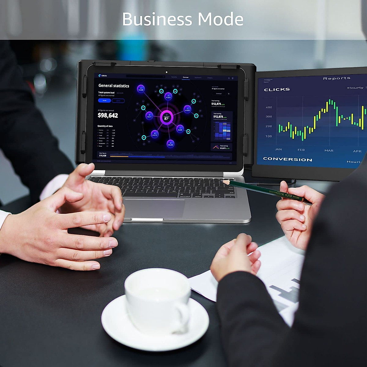 CIDETTY P1 Plus 13.3" Portable Monitor for Laptop, 2021 New Full HD IPS 1080P Display Laptop Screen Extender, Dual Laptop Monitor Screen for 13.3"-16.5" Laptops/PS5/Switch (Dual Monitor)