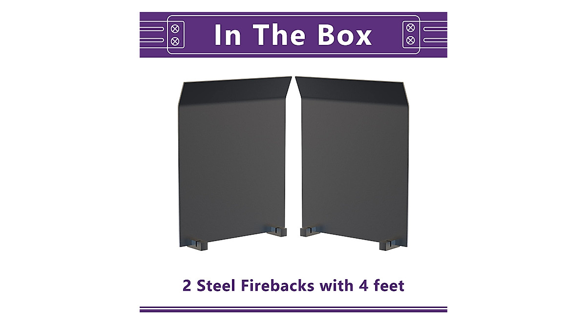 Mxclimate Adjustable Fireback with Support Legs, Heavy Duty Fireplace ...