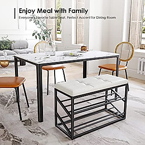 Entryway Bench with Shoe Storage for Living Room Shoe Rack Bench,Shoe Bench Entryway with Cushion,Adjustable-Height Shoe Bench with Storage,Storage Bench Entryway Shoe Rack Bench Featuring Coat Rack