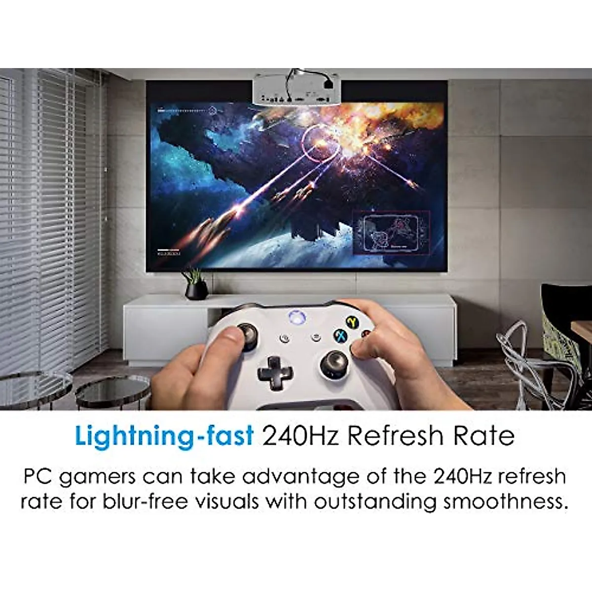 Optoma UHD30 True 4K UHD Gaming Projector | 16ms Response Time with Enhanced Gaming Mode | Lowest Input Lag on 4K Projector | 240Hz Refresh Rate | HDR10 & HLG