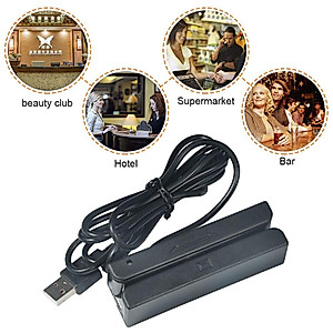 Zerone USB Mini Magstripe Reader Encoder Mag Strip Card Credit Card Hi-Co Swiper 3 Tracks Bidirection Swipe with USB Keyborad Emulation Output