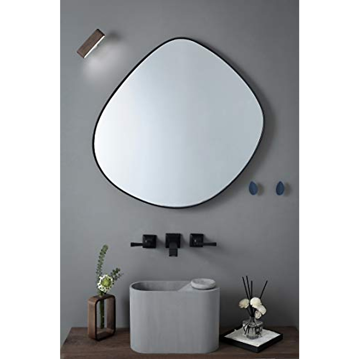 SITGES Bathroom Wall Faucet, Heavy Duty, Brass Constructed Wall Mount Faucet with Metal Lever Handles, Rough in Valve Included (Matte Black)