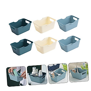 FRCOLOR Plastic Storage Basket 6pcs Box Storage Box Desktop Finishing Tray Pp Mini Plastic Storage Baskets