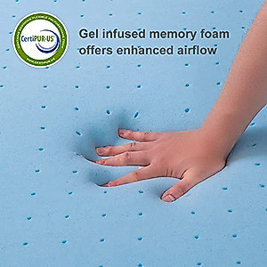 BedStory 2 Inch Memory Foam Mattress Topper, Gel Infused Toppers for Queen Size Bed, Premium Mattress Pad with Removable Soft Cover, Ventilated Design & High-Density Memory Foam