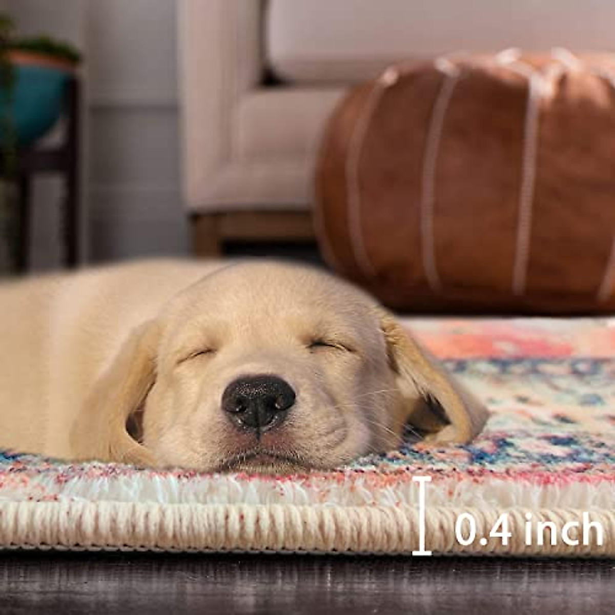 EARTHALL Boho Rug 2.6x10 Washable Persian Distressed Tribal Entry Throw Area Rug Faux Wool Soft Fuzzy Rugs Non-Slip Low-Pile Indoor Accent Rug for Front Entrance Kitchen Living Room