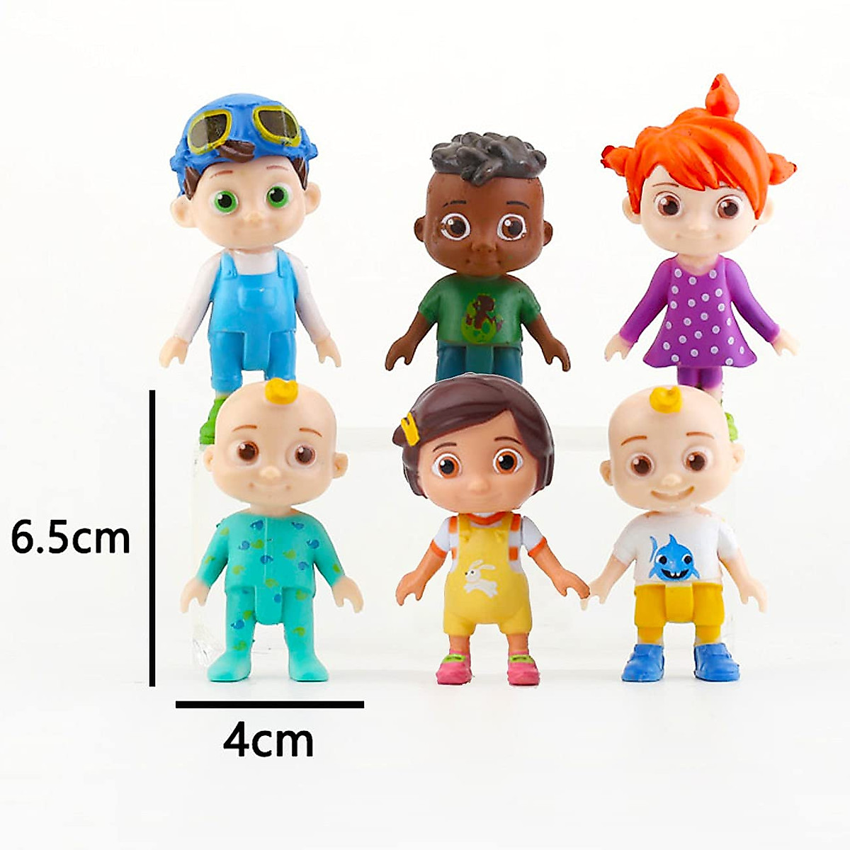 CoComelon Official Friends & Family, 6 Figure Pack - 3 Inch Character Toys - Features Two Baby JJ Figures (Tee and Onesie), Tomtom, YoYo, Cody, and Nina - Toys for Babies and Toddlers