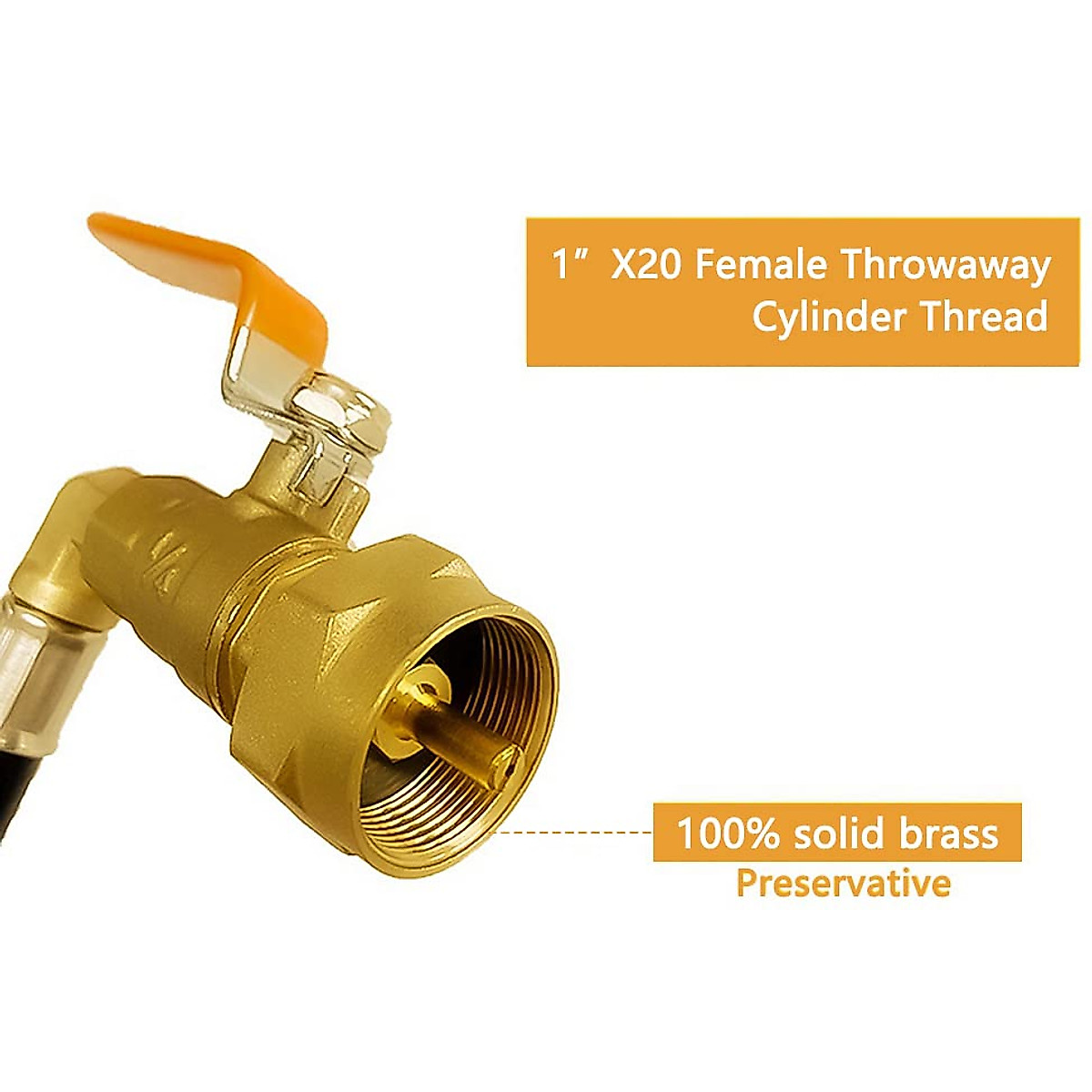 ZBXHJJZW Propane Refill Adapter Hose 350PSI High Pressure Camping Grill - QCC1 Type 1 LB Propane Refill Adapter Hose 39” Long, 1LB Tank Bottle Adapter Connector with ON-Off Control Valve