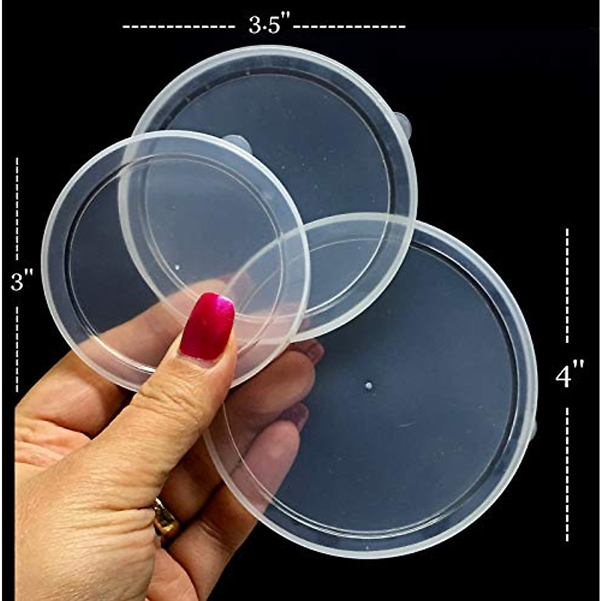 ALAZCO 6pc BPA-Free Can Covers - Large Medium & Small Plastic Tight Seal Lids For Canned Goods or Pet Dog Cat Food Saver Reusable