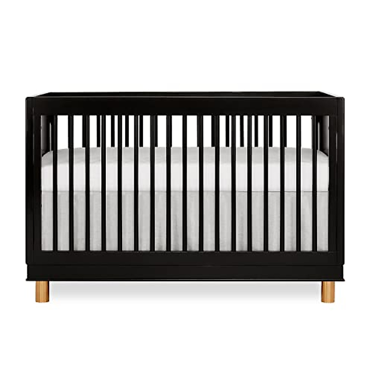 Evolur Loft Art Deco 3-In-1 Convertible Crib In Black, Greenguard Gold Certified, 3 Mattress Height Settings, Features Rounded Spindles, Converts To Toddler Bed & Daybed