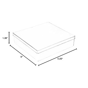 Pioneer Plastics 062C Clear Square Plastic Container, 5.25" W x 5" D x 1.375" H, Pack of 12