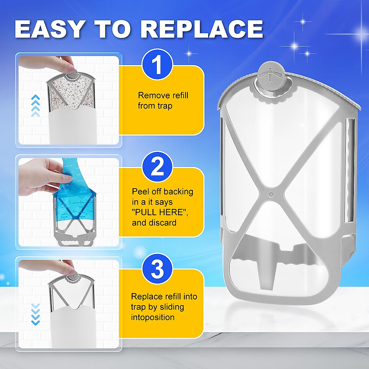 KeeTidy Refill Cartridges Compatible with ZEVO M364 M364A, Trap Device Refills Replacement, 8 Pack