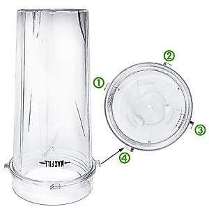 Veterger Replacement Parts Blade Assembly with 2 cups, Compatible with Ninja Blender BL810 BL810C BL810Q BL820