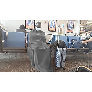 NICE COM SUPPLY Travel Blanket, 40X60, Portable, Warm, Cozy, Throw, for Car, Airplane, Chair, Small, Fleece, Full Body Cover, Grey