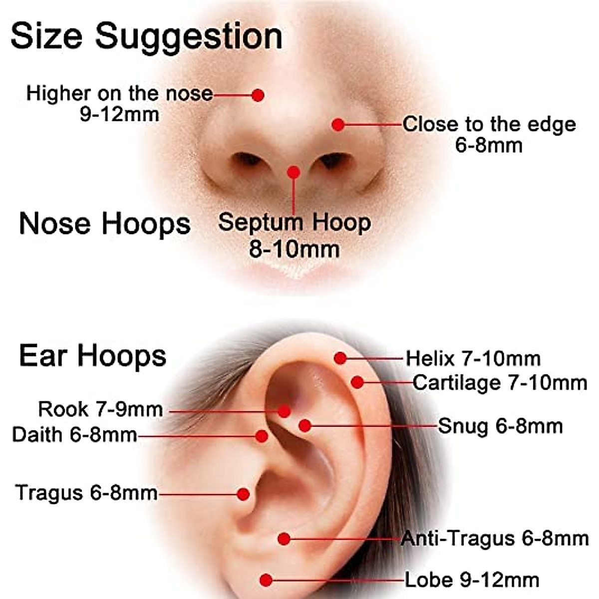 Small Gold Huggie Hoop Earrings,Cartilage Hoops Earrings,Helix Hoops,Tragus Hoop Earrings,6mm/8mm/10mm 14K Gold-Plated Surgical Stainless Steel Hoop Earrings Hypoallergenic for Body Piercing (Gold-3Pairs)