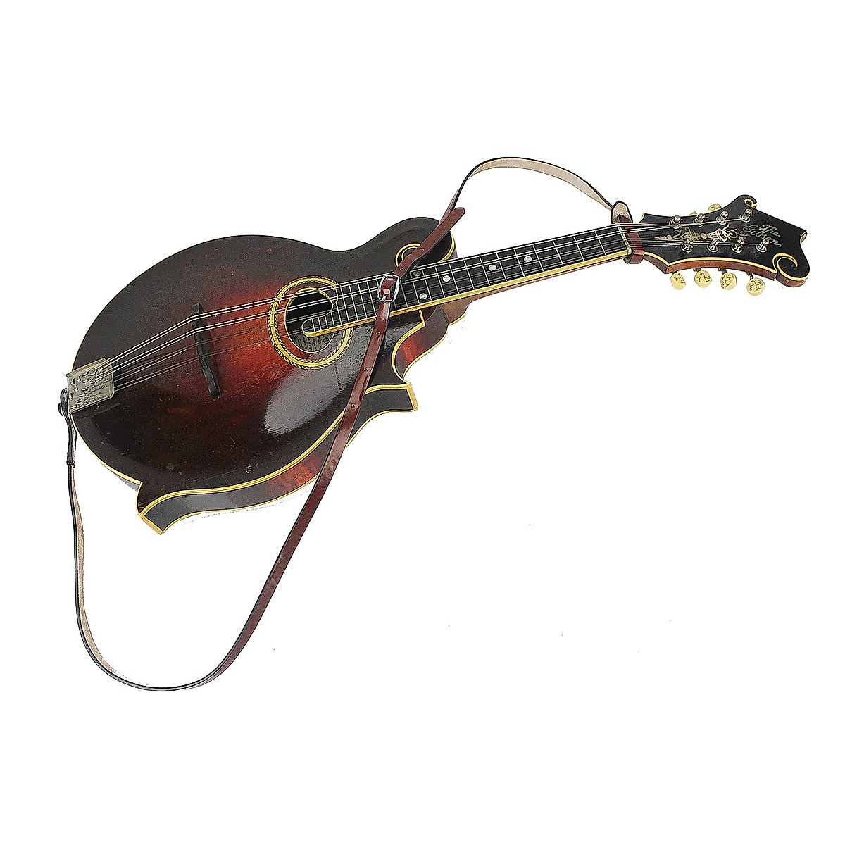 Walker & Williams M-41 Chestnut Brown Leather Mandolin Strap For A or F Types