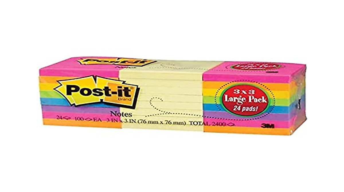 Post-it Brand 3M 3x3 Inch Notes - 2400 Count Pack