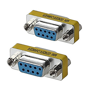 WOVTE DB9 Female to Female Mini Gender Changer Coupler Adapter Connector Pack of 2