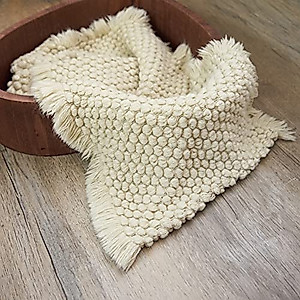 Baby Photography Props Basket Braid Wool Wrap Newborn Photo Shoot Baskets Filler Posing Stuffer Background Blanket (Beige)