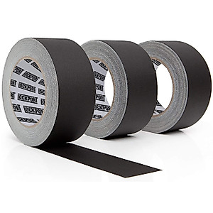 Lockport Black Gaffers Tape 3 Pack – 90 Feet x 2 Inches – Waterproof, No Residue, Non-Reflective, Easy Tear, Matte Gaffer Stage Tape – Gaff Cloth Tape for Photography, Filming Backdrop, Production