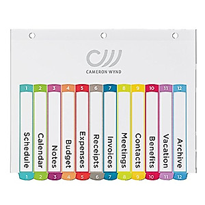 Avery 12 Tab Dividers for 3 Ring Binders, Customizable Table of Contents, Multicolor Tabs, 1 Set (11843)