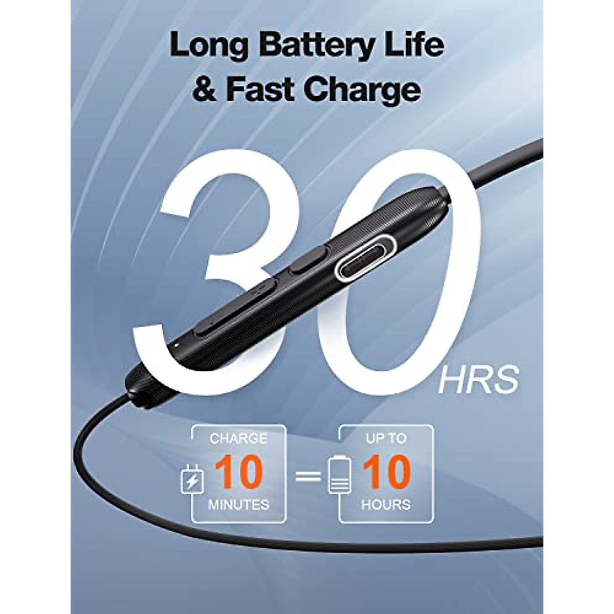 Rythflo Bluetooth Headphones,V5.2 Wireless Bluetooth Earbuds w/Mic in-Ear Magnetic Neckband Earphone 30Hrs Playtime, IPX7 Sweatproof Deep Bass Headset for Phone Call Music Sports