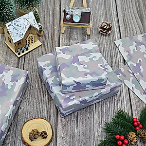 NARCSCHICHU Camo Wrapping Paper Army Gift Wrap - Green Gift Wrapping Paper for Men Boys Birthday Memorial Day Holiday (20 x 28 Inches Per Sheet, 6 Sheet)