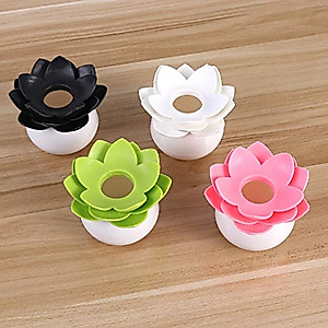 ULTNICE Lotus Cotton Swab Holder Cotton Swabs Bud Case Small Box Toothpicks Container Storage Box Organizer Jar White
