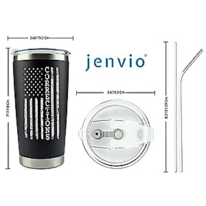 JENVIO Correctional Officer Gifts - 20 Ounce Stainless Steel Hot/Cold Travel Tumbler/Mug with lid and 2 straws for Coffee Cup - Fathers Day Corrections Accessories | Prison Guard Gift