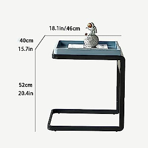 Modern Sofa Side Table Coffee Table Minimalist C-Shaped Side Table Bedside Coffee Table The Living Room Creative Movable Sofa Tables for Bed Or Chair Side End Table