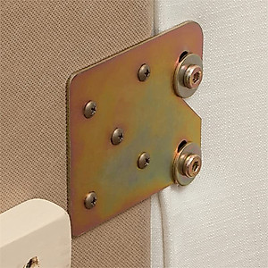 Jennifer Taylor Home Brooklyn King Tufted Panel Bed Headboard and Footboard Set, Antique White Polyester