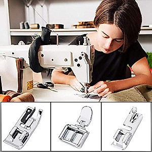 ZKSM 11 Pcs Presser Feet, Sewing Machine Presser Walking Feet Kit Compatible for Brother Babylock Janome Elna Toyota New Home and Low Shank Sewing Machines