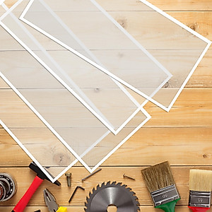 25 Pcs Sandblast Cabinet Lens Cover 23 x 11 Inches Inner Protector Adhesive Film Standard Sandblasting Protective Replacement Clear Visibility Sand Blast Film for Blaster Replacement