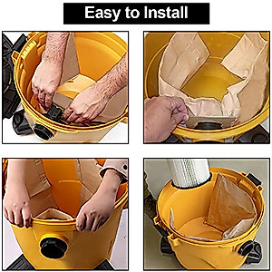 9 Pack DXVA19-4102 Dust Bag Compatible with DEWALT 12 to 16 Gallon Wet Dry Vacumm DXV12P, DXV14P, DXV16P, DXV16S, DXV16PA, by KEEPOW