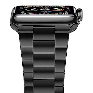 iiteeology Compatible with Apple Watch Band 42mm 44mm 45mm 49mm, Upgraded Solid Business Stainless Steel Band for Apple iWatch Ultra SE Series 8 7 6 5 4, Black