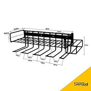 SamTool Power Tool Organizer Wall Mount with Detachable Tool Holder, S Shape Holder & Cable Strap for Drill Holder and Garage Organization Tools