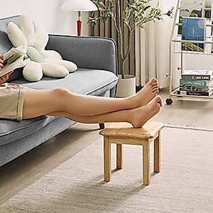 Aibiju Toddler Step Stool, Mini Table Desktop Shelf, Wooden Stool 11.5 * 11.5 * 10.6inch, Natural Wood Kitchen Step Stool, Small Short Stool for Kids and Adults, Natural Wood Color JPRF-1352